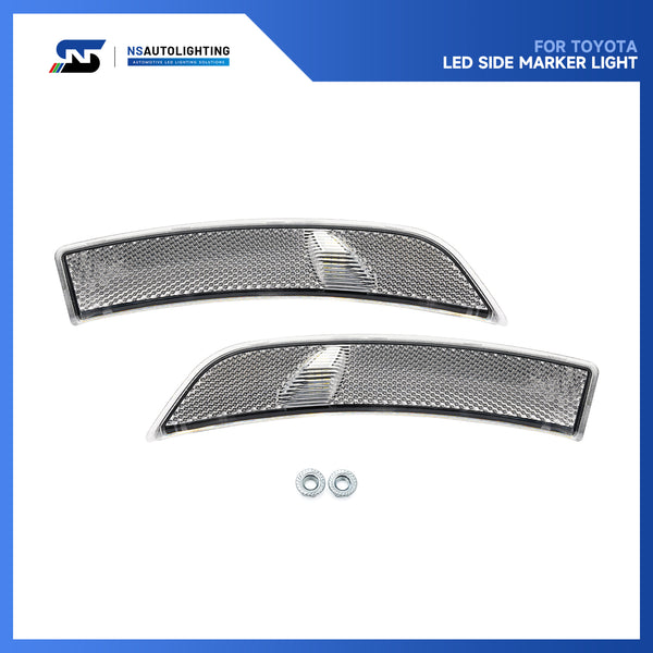 JDM Style Clear Lens White LED Front Bumper Side Marker Lights For 202 ...