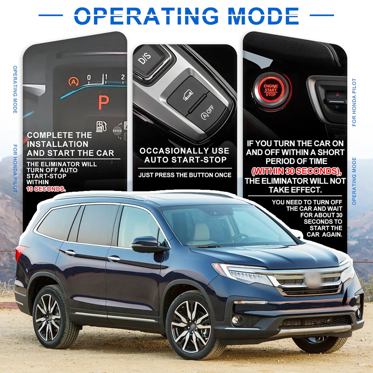 Auto Idle Start Stop Disable for 2019-2022 Honda Pilot, 2019-2023 Hond ...